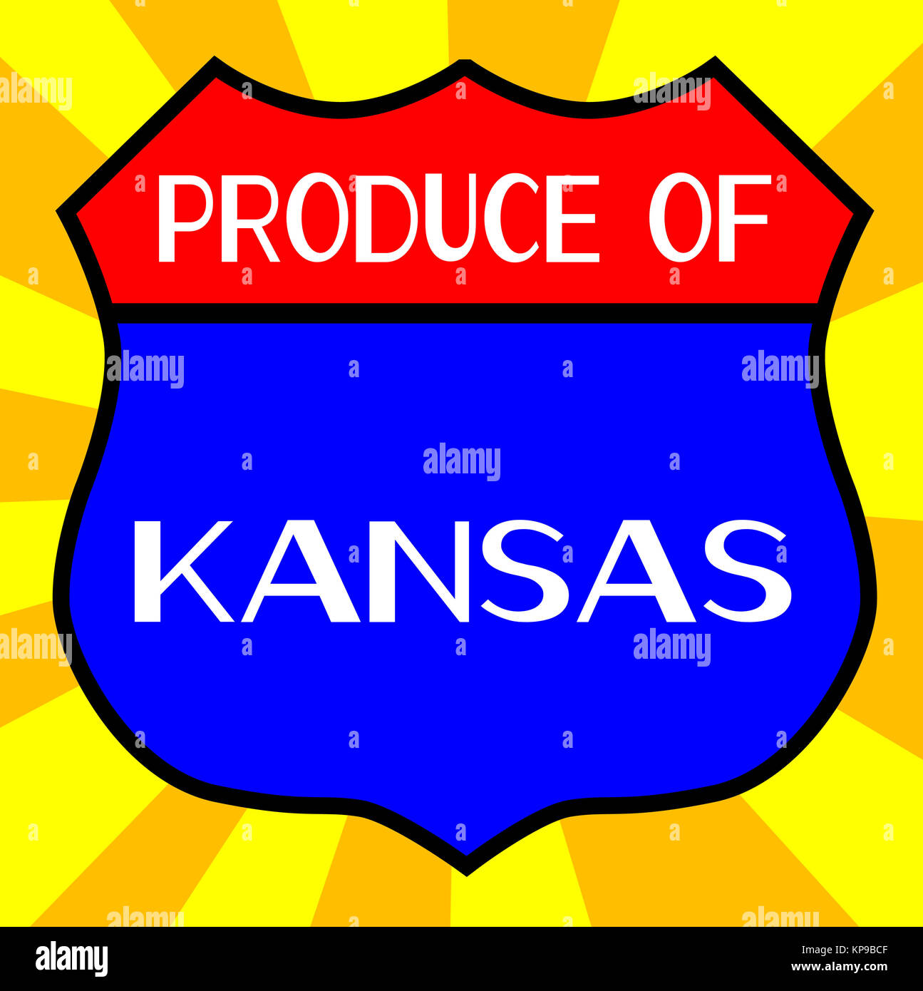 Produce Of Kansas Shield Stock Photo - Alamy