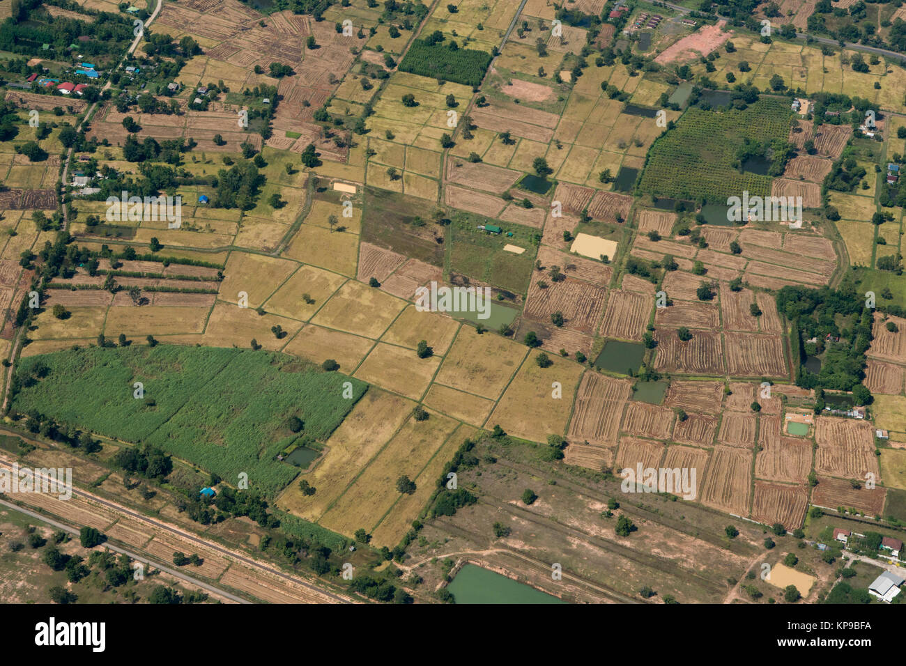 thailand isan buri ram landscape fields Stock Photo - Alamy