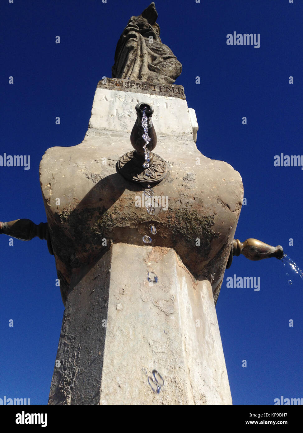 Dripping water drops falling down Stock Photo - Alamy