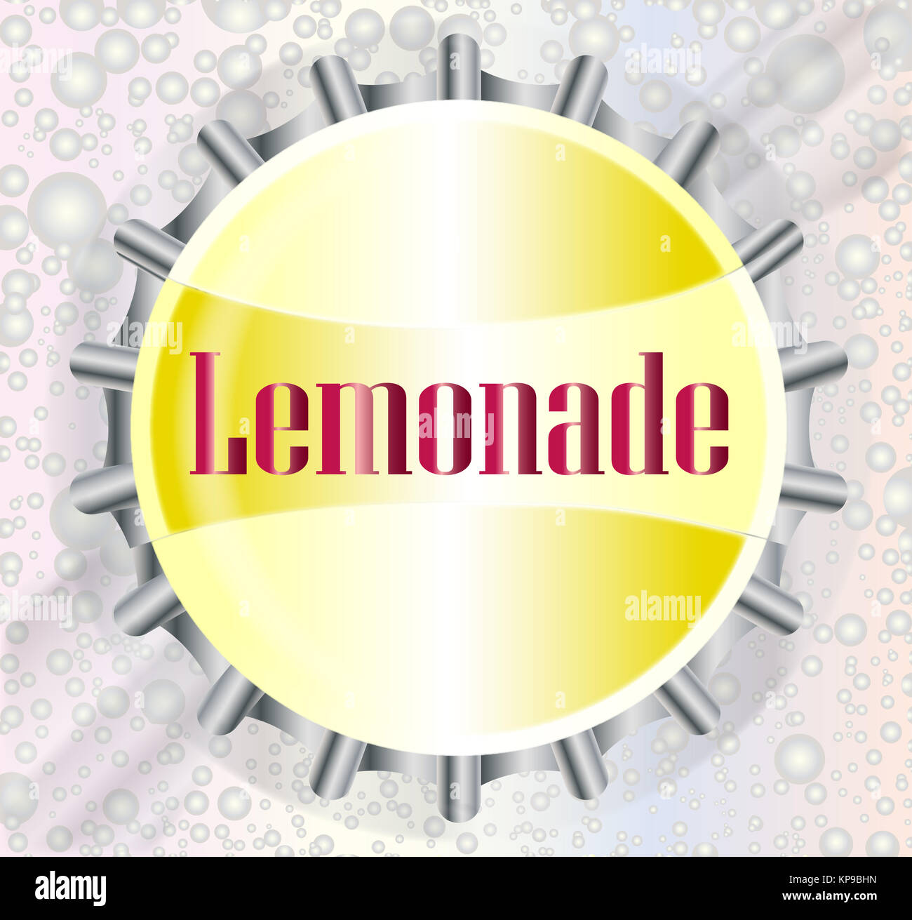 Lemonade Bottle Cap With Bubbles Stock Photo - Alamy