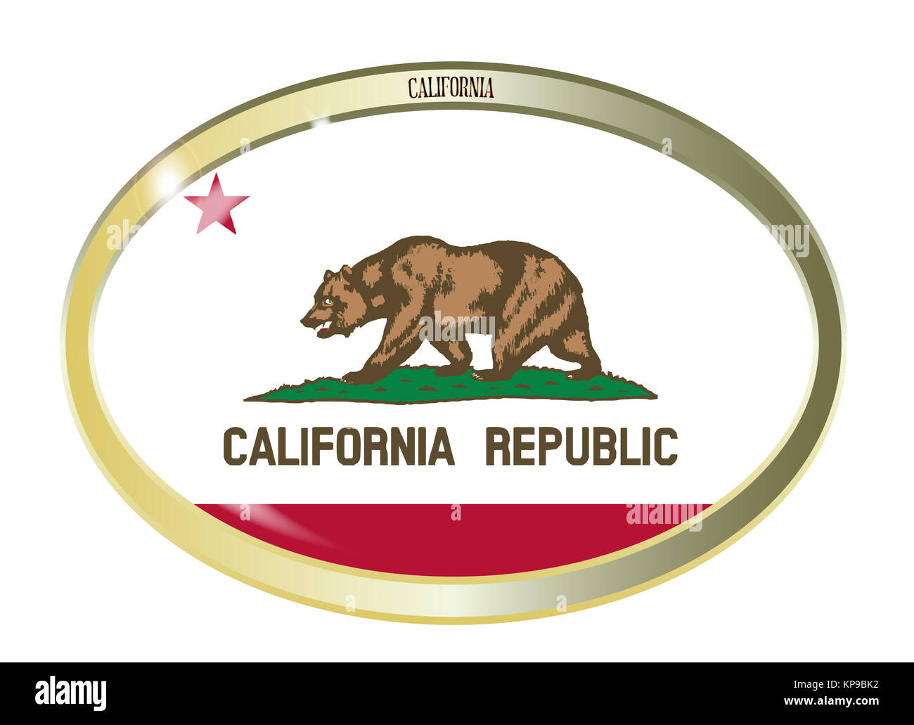 California State Flag Oval Button Stock Photo - Alamy
