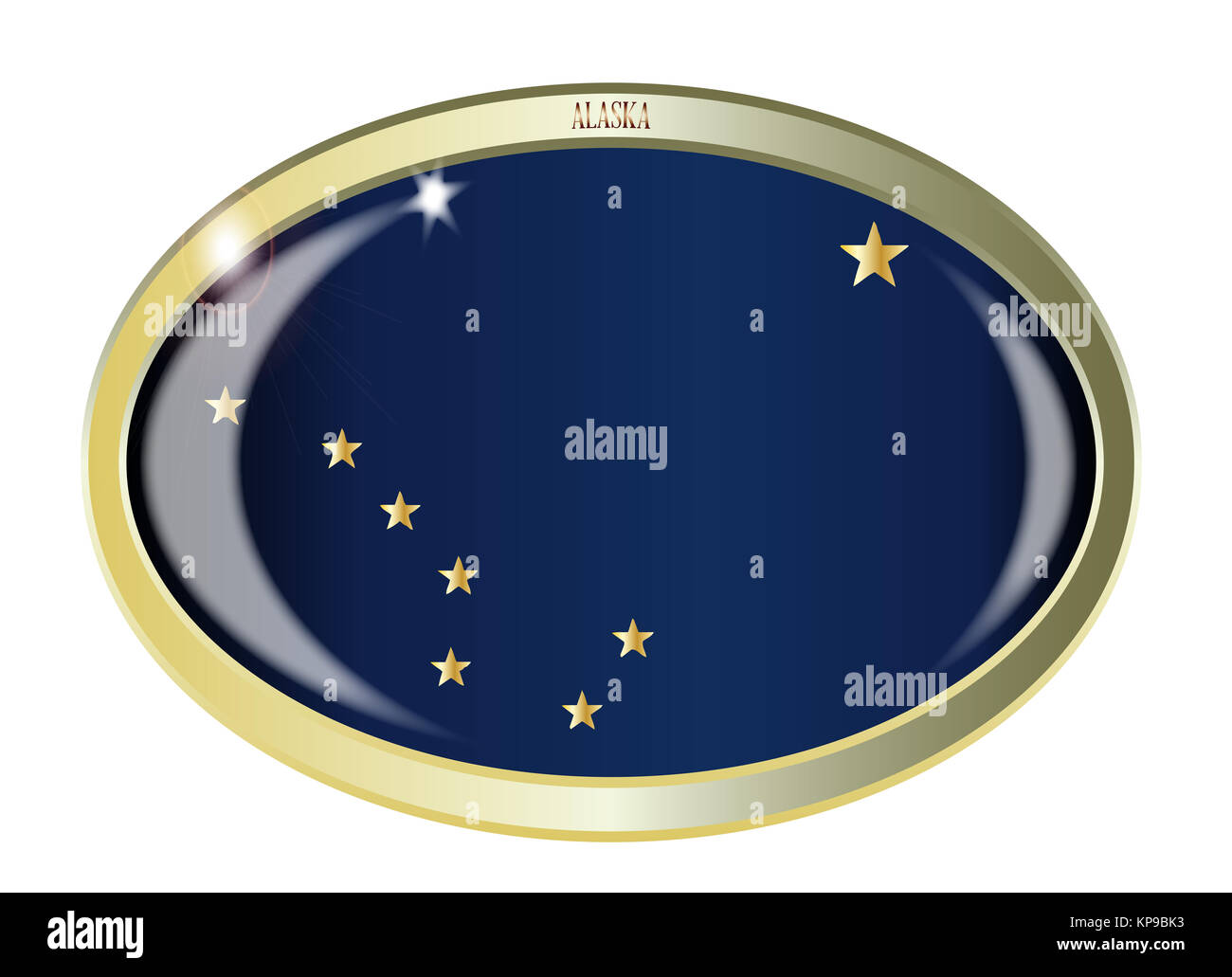 Alaska State Flag Oval Button Stock Photo - Alamy
