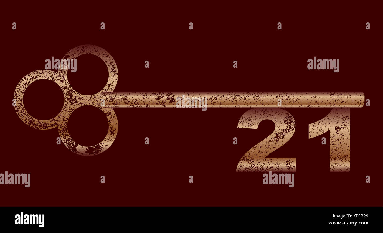 Dirty Copper 21 Key Stock Photo - Alamy
