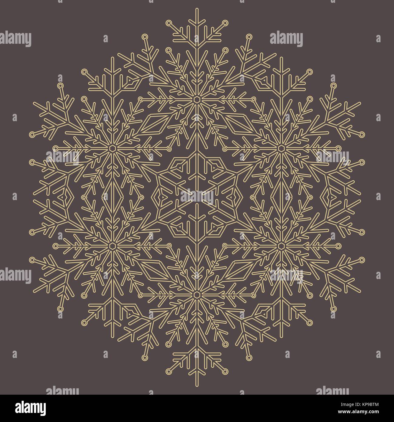 Pretty Vector Round Snowflake Stock Vector Image & Art - Alamy