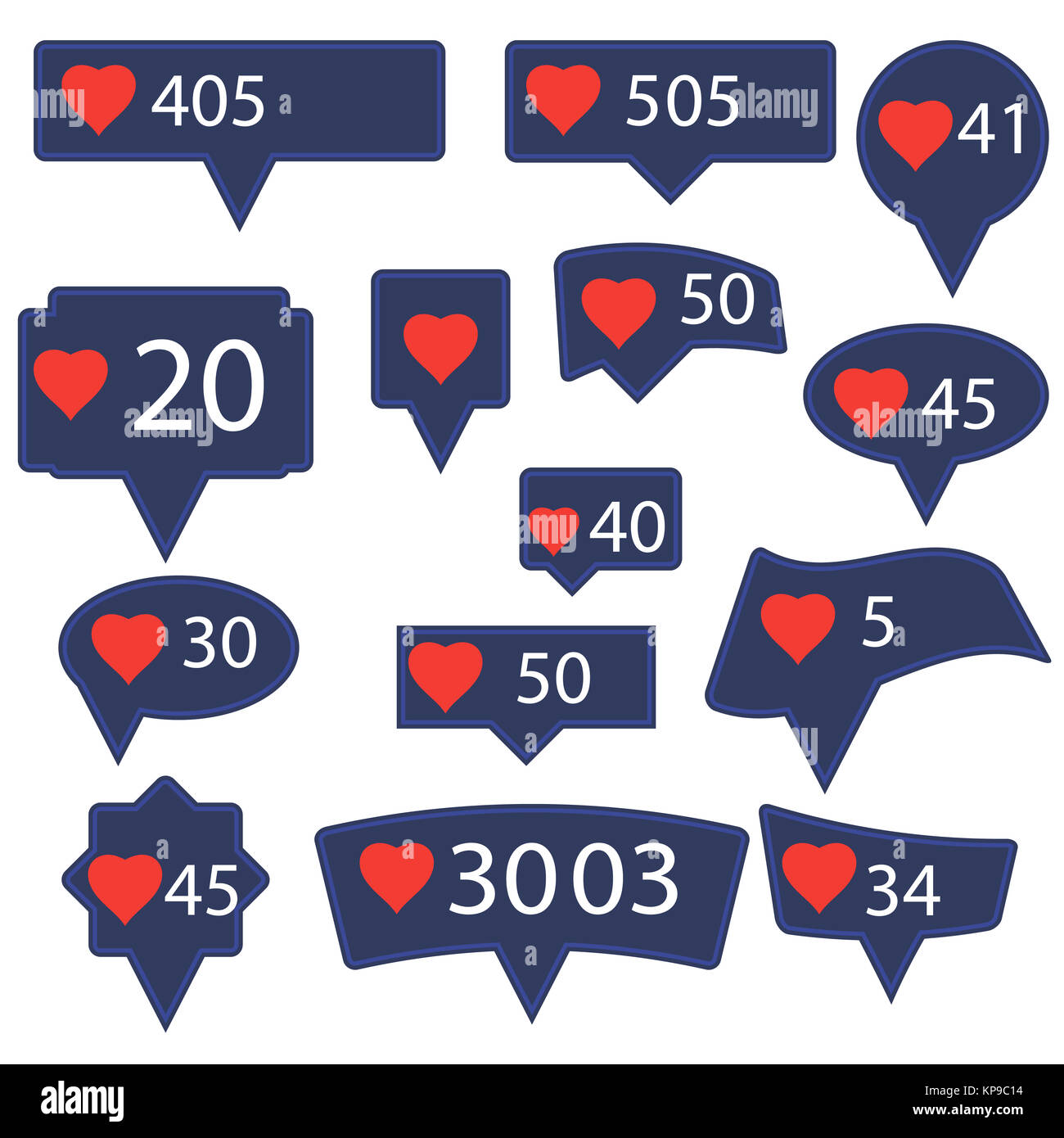 Set of Blue Icons Stock Photo - Alamy