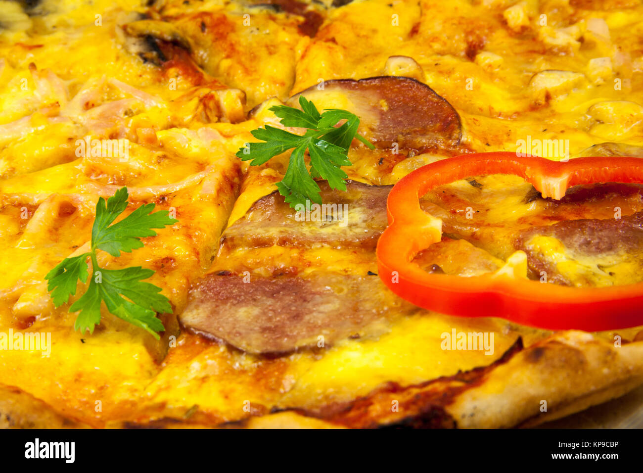 Delicious pizza in a restaurant Stock Photo - Alamy