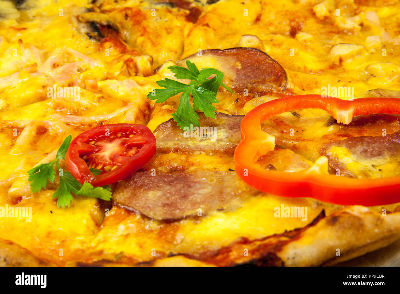 Delicious pizza in a restaurant Stock Photo - Alamy