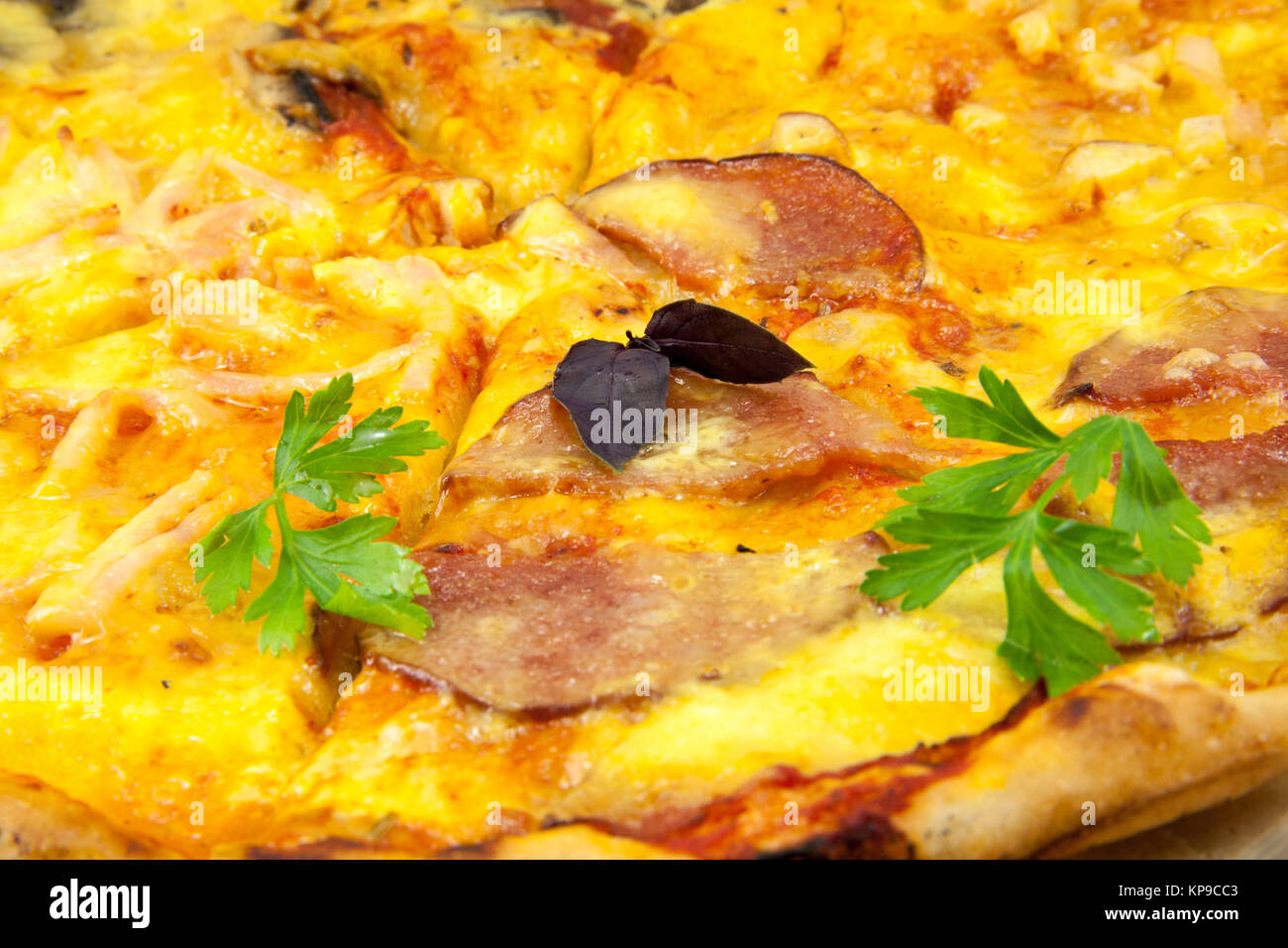 Delicious pizza in a restaurant Stock Photo - Alamy