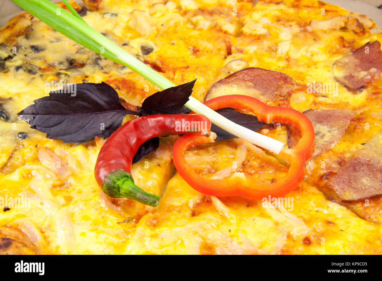 Delicious pizza in a restaurant Stock Photo - Alamy