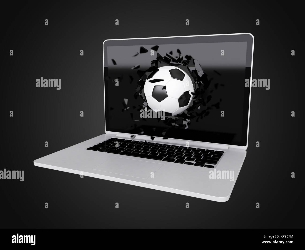 football destroy laptop Stock Photo - Alamy