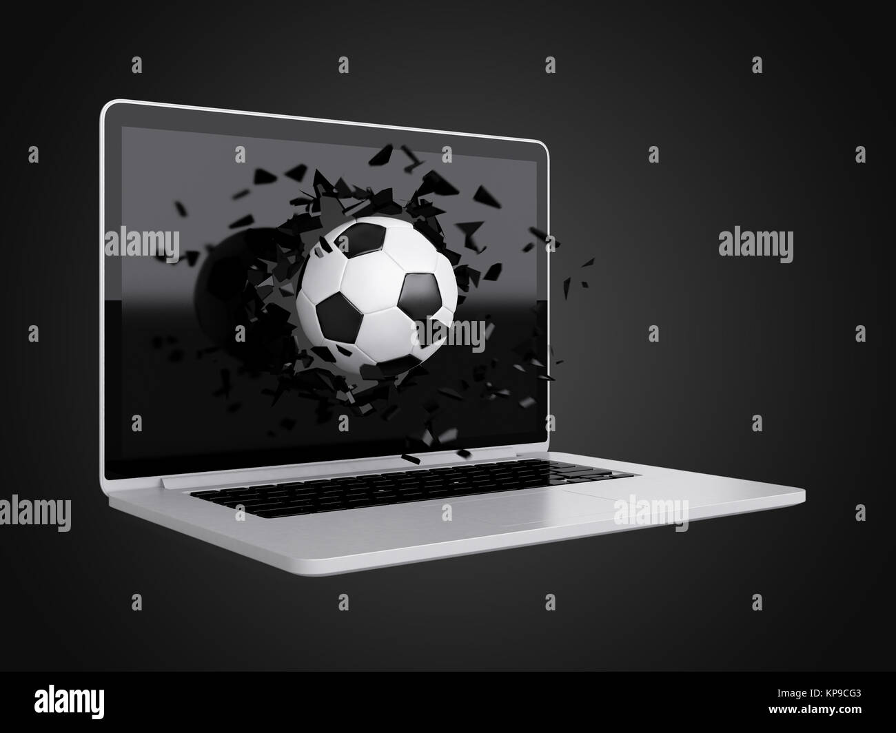 football destroy laptop Stock Photo - Alamy