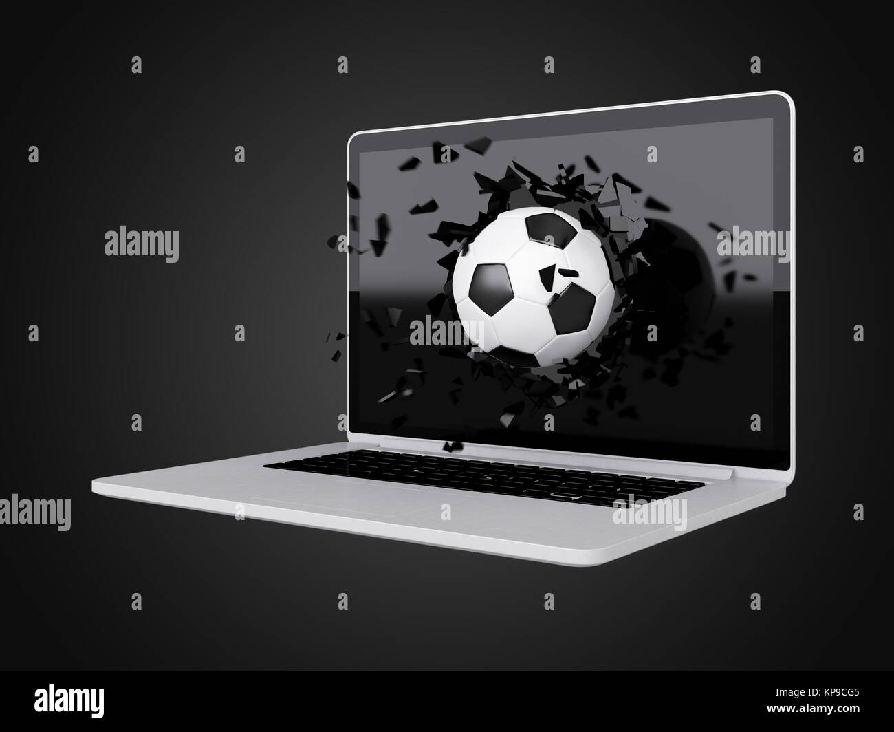 football destroy laptop Stock Photo - Alamy