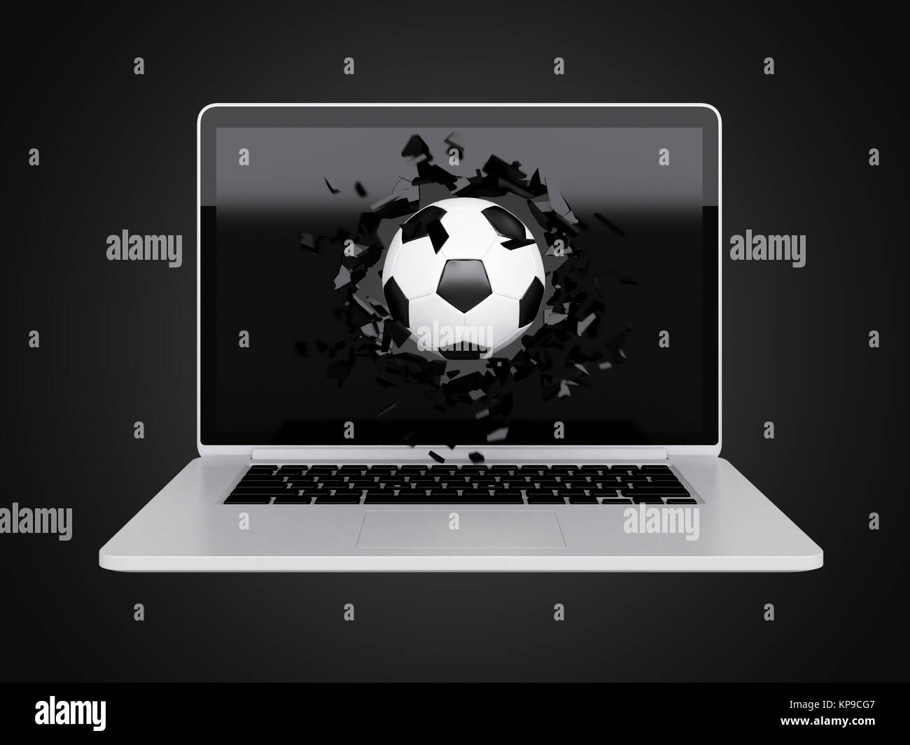 football destroy laptop Stock Photo - Alamy