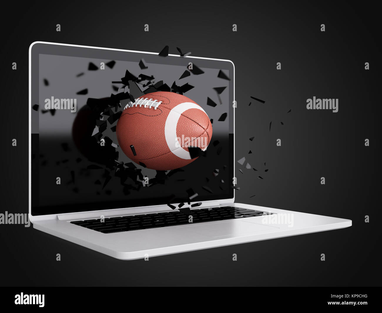 football destroy laptop Stock Photo - Alamy