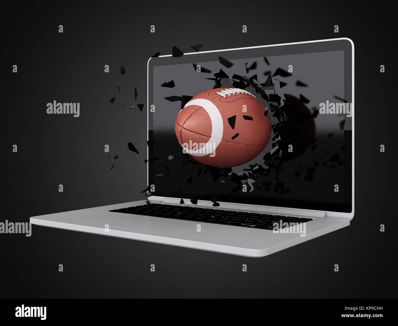 football destroy laptop Stock Photo - Alamy