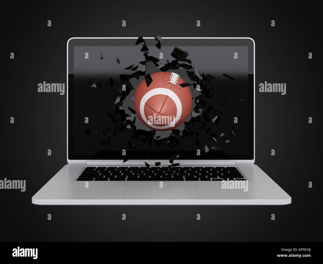 football destroy laptop Stock Photo - Alamy