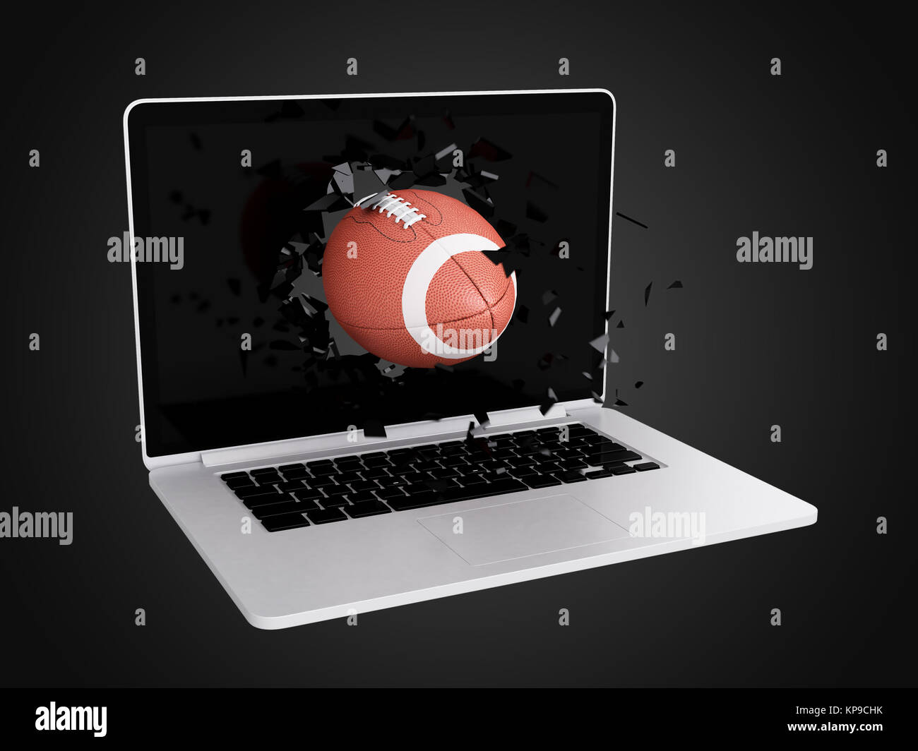 football destroy laptop Stock Photo - Alamy