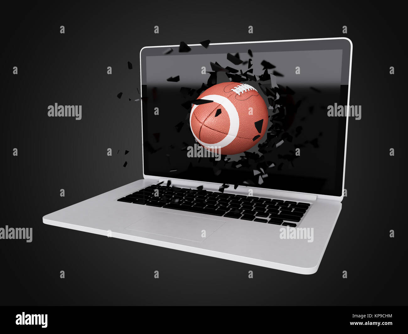 football destroy laptop Stock Photo - Alamy