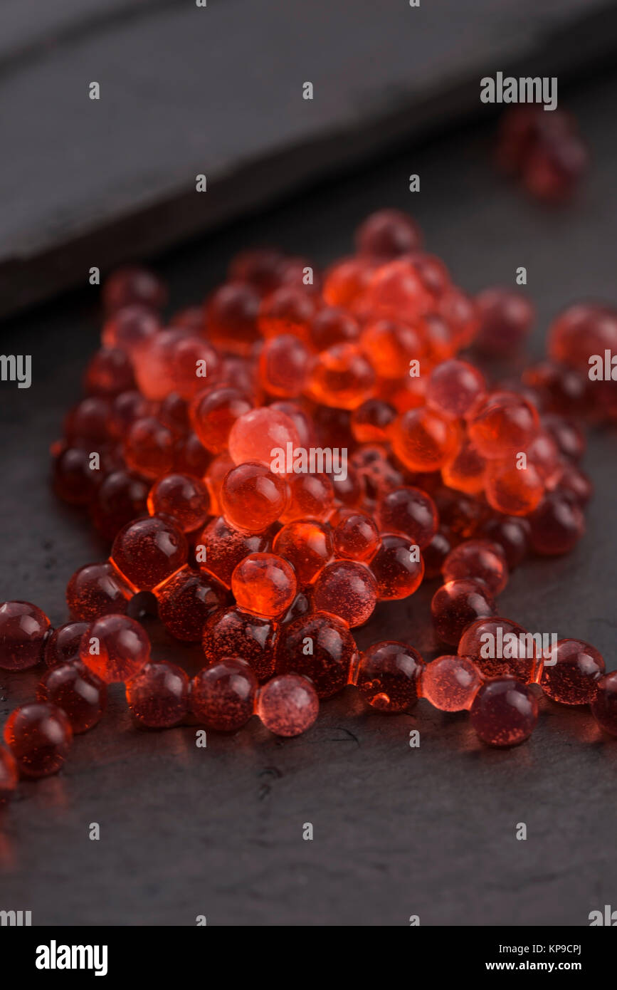 strawberry caviar, molecular gastronomy Stock Photo - Alamy