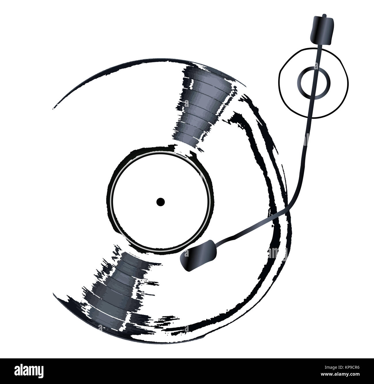 Vinyl record vector sketch hi-res stock photography and images - Alamy