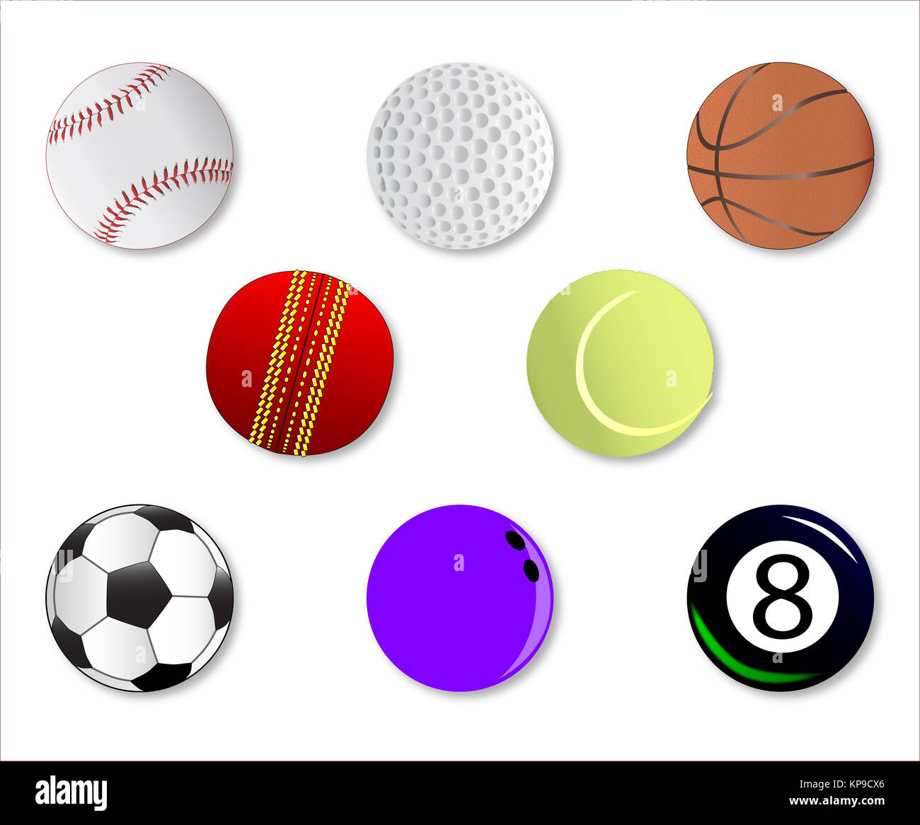 Sport Ball Icons Stock Photo - Alamy