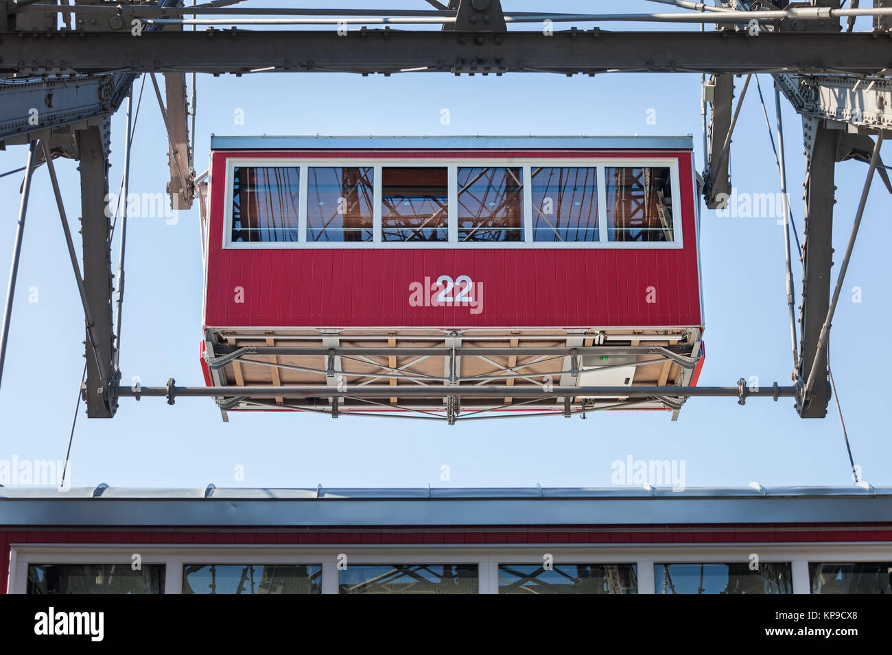 Vintage red cabin of historical Giant Ferris Wheel - Wiener Riesenrad ...