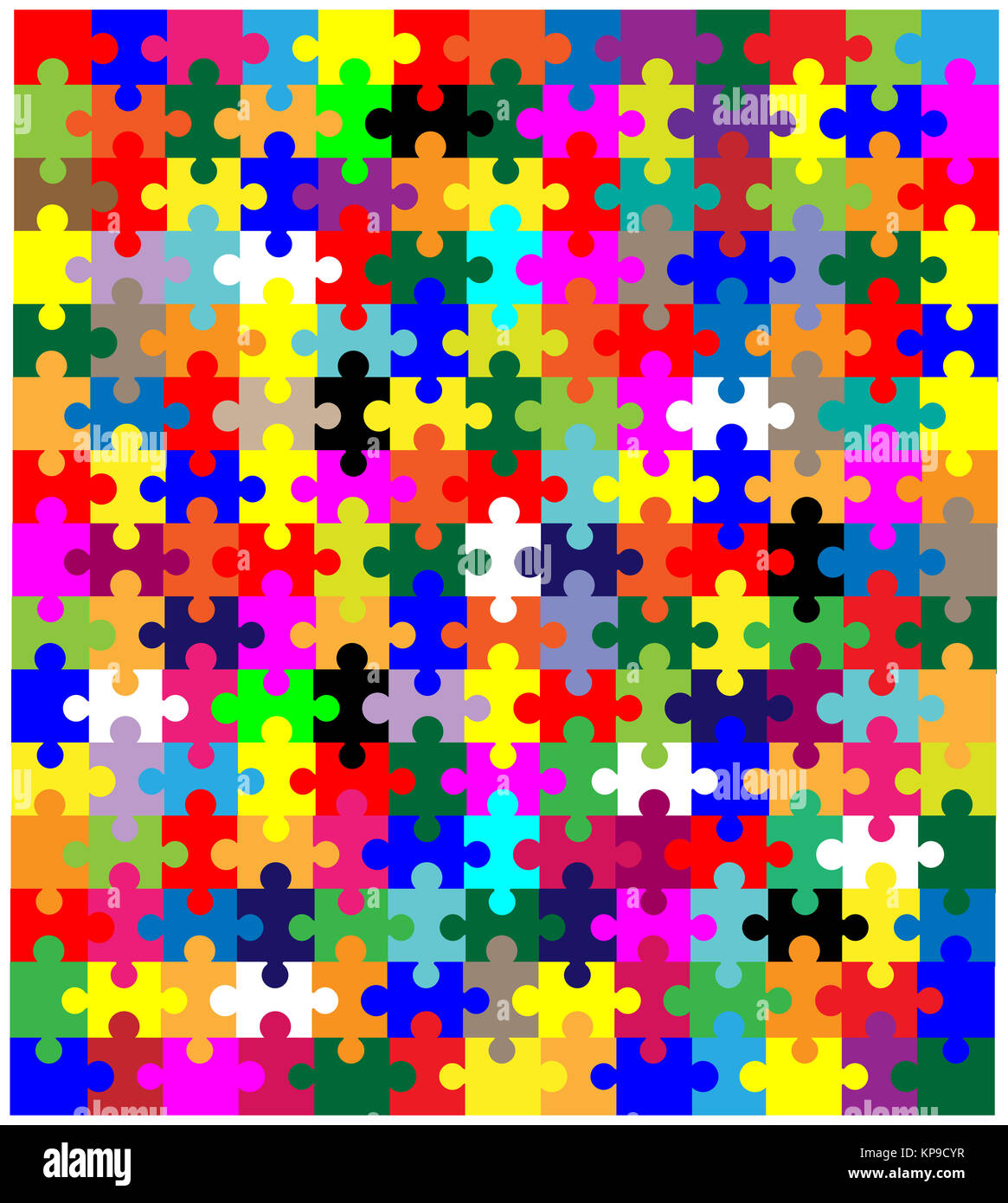 Jigsaw Pieces In Colour Stock Photo - Alamy