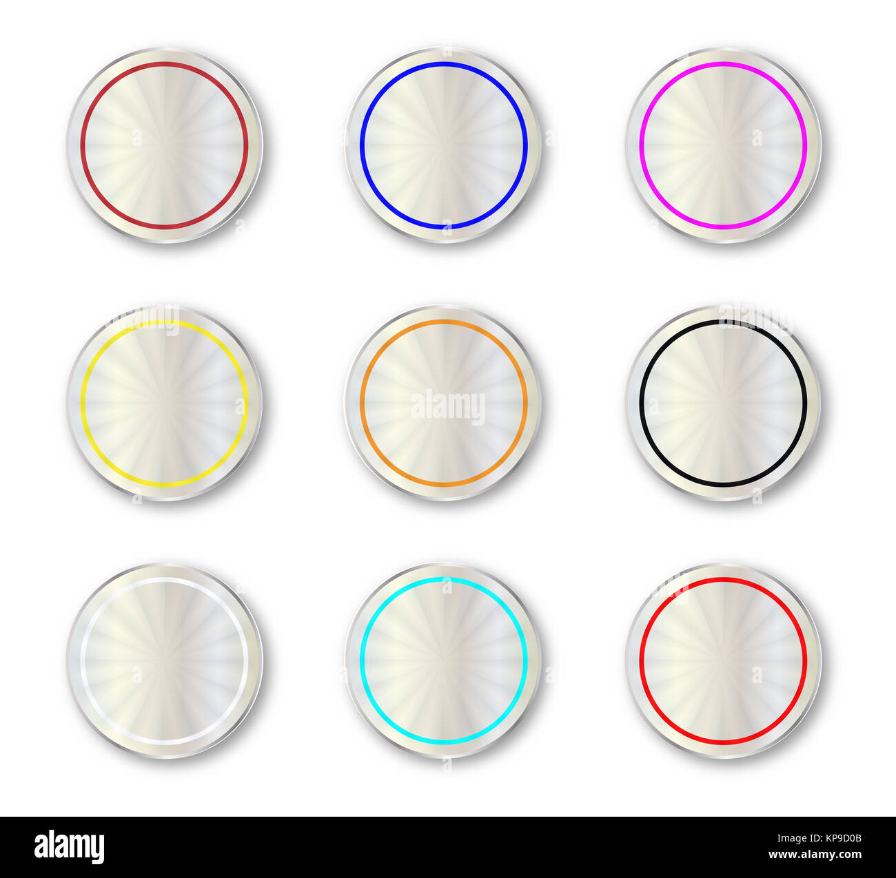 Metal Circular Buttons Stock Photo - Alamy