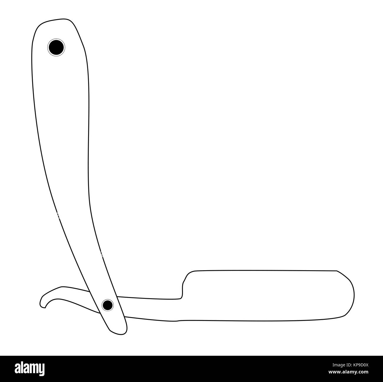 Cut Throat Razor Outline Stock Photo - Alamy