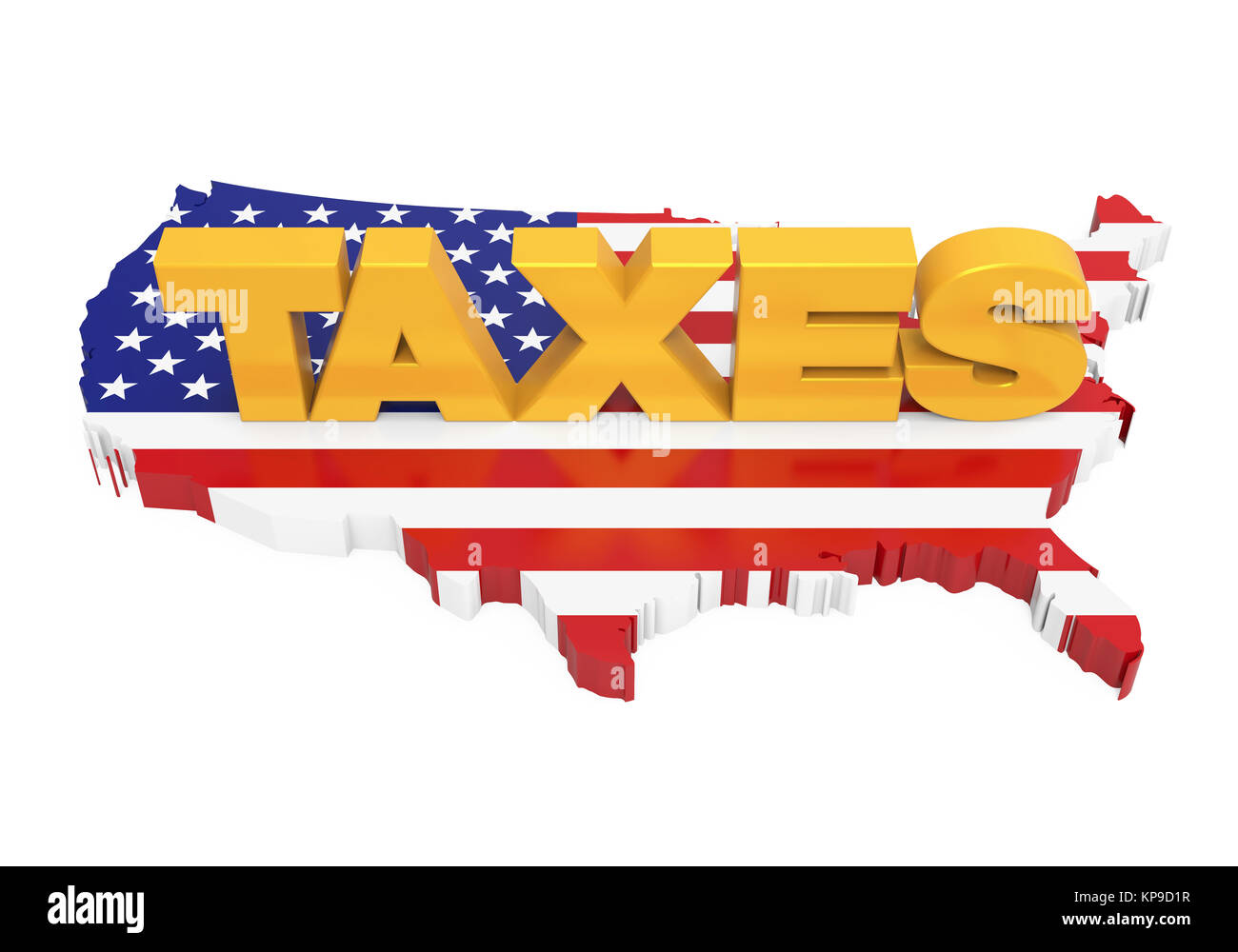 "TAXES" with United States Map Flag Isolated Stock Photo - Alamy