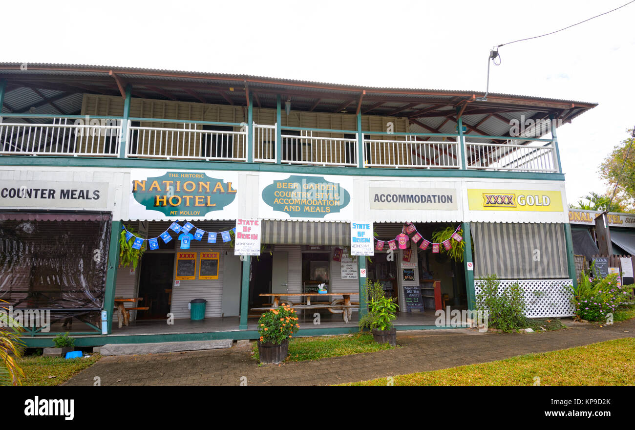 The historic National Hotel pub in the small rural town of Mt Molloy ...
