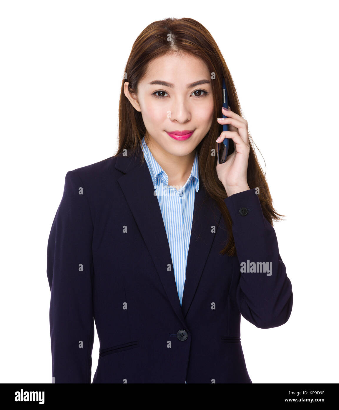 Asian Young Businesswoman make a call Stock Photo - Alamy