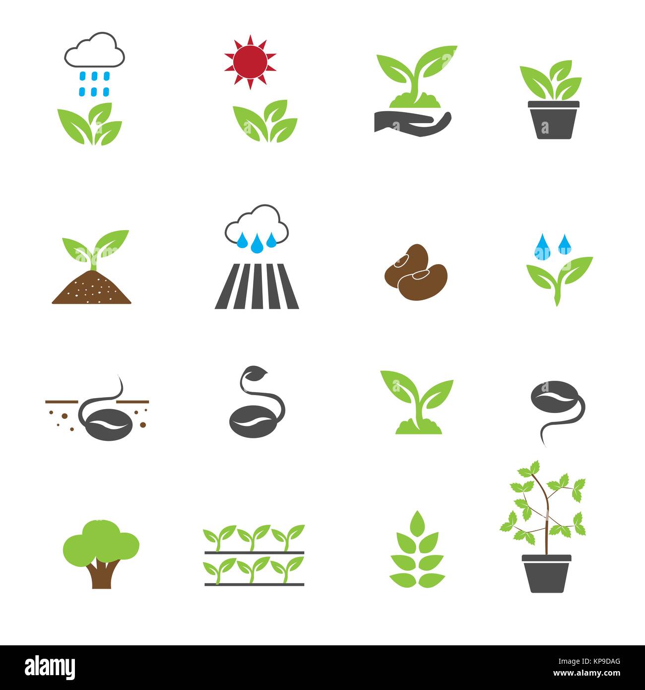 plants icons in color set vector Stock Photo - Alamy