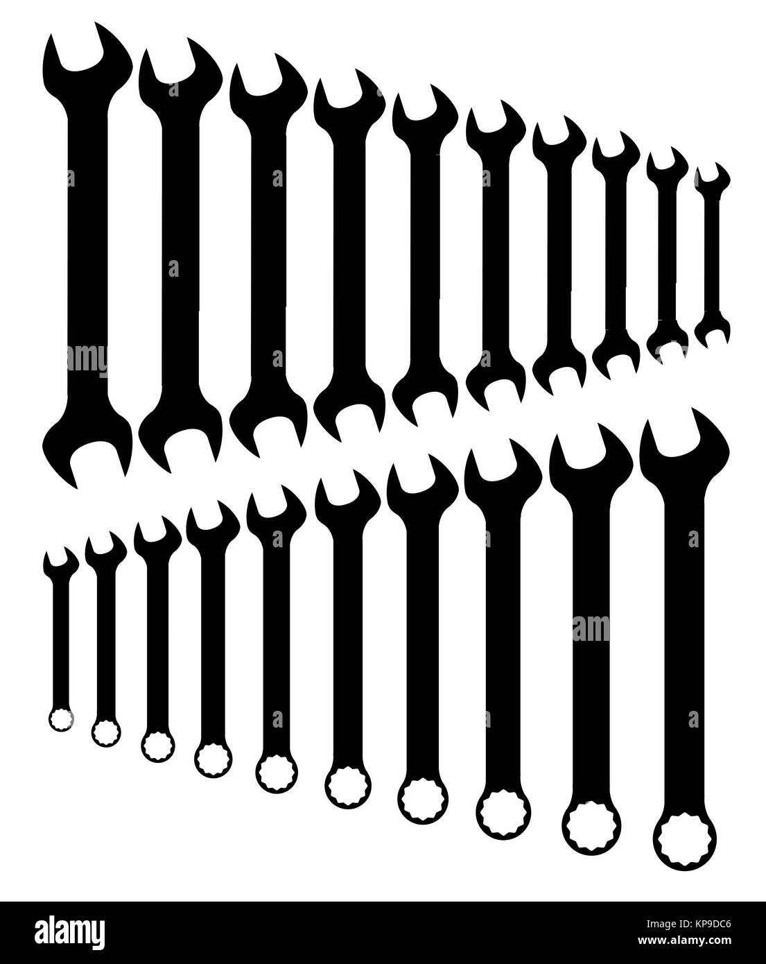 Steel spanner tool repair drawing Cut Out Stock Images & Pictures - Alamy