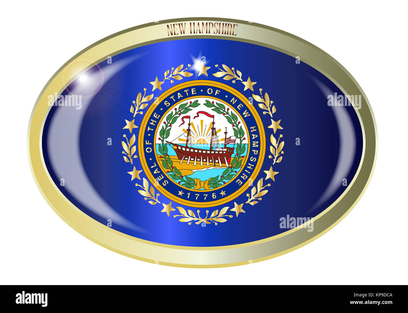 New Hampshire State Seal Oval Button Stock Photo - Alamy
