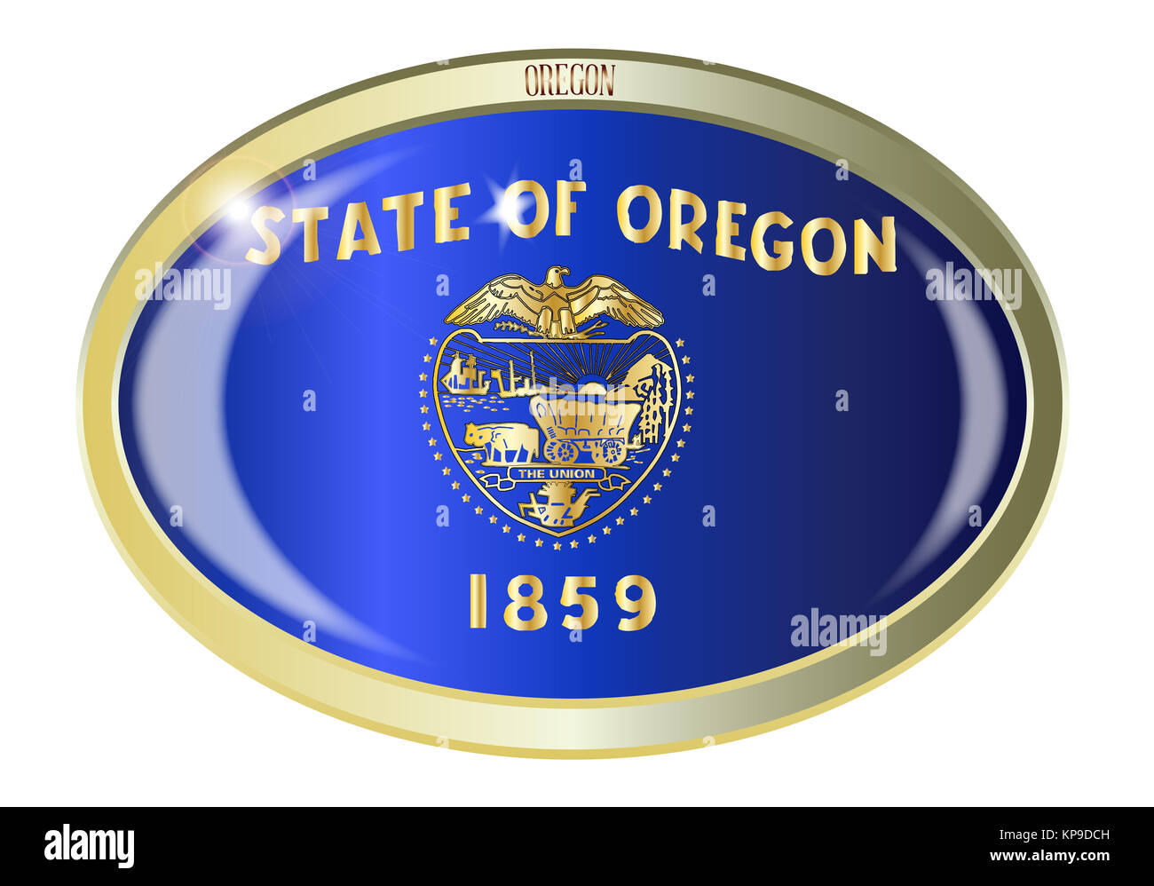 Oregon State Flag Oval Button Stock Photo - Alamy