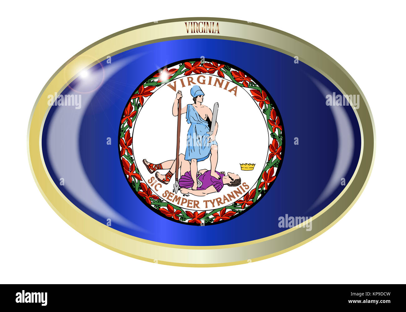 Virginia State Flag Oval Button Stock Photo - Alamy