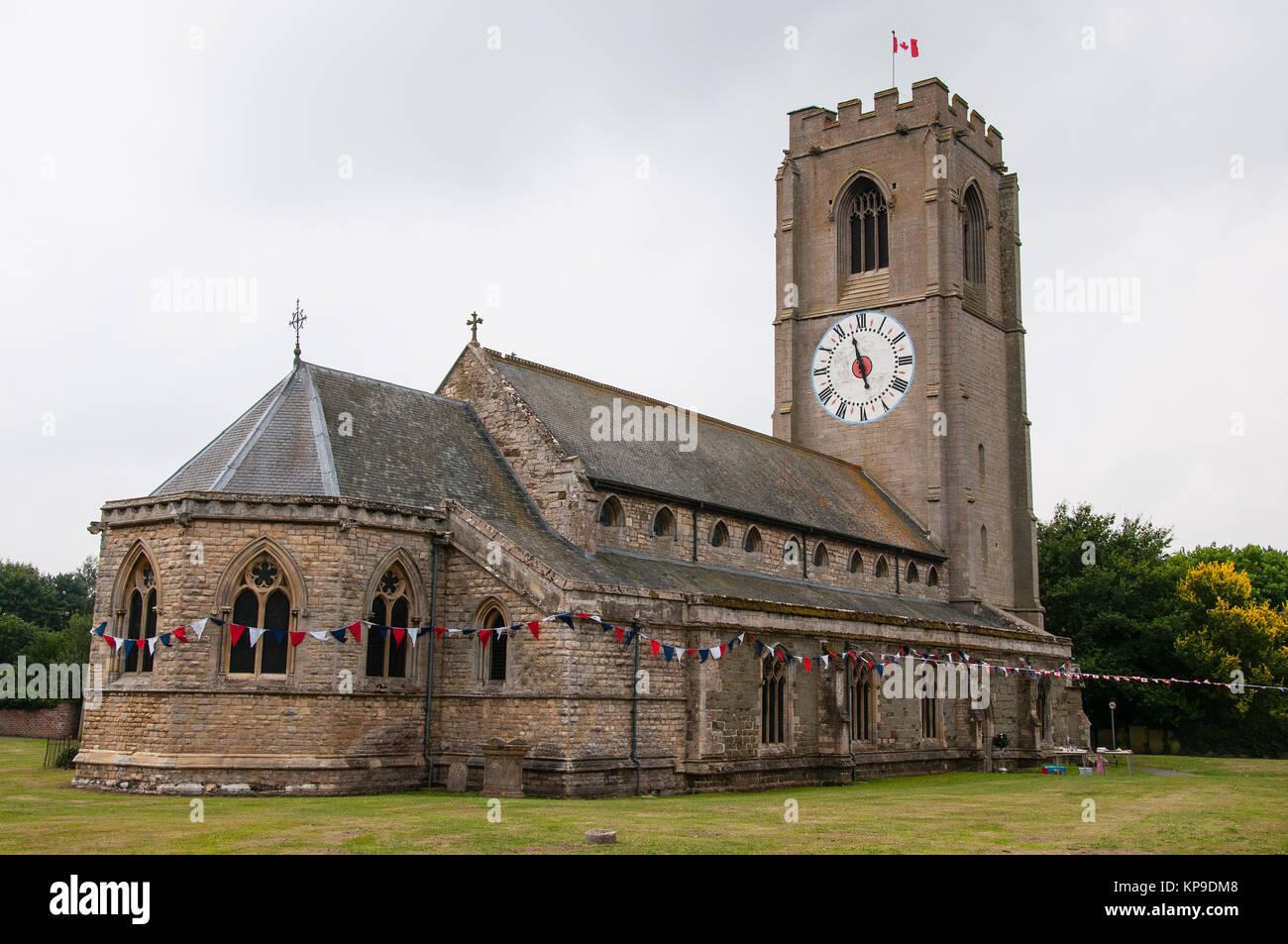 St. Michael's parish church Coningsby, Lincolnshire, UK. 15th century ...