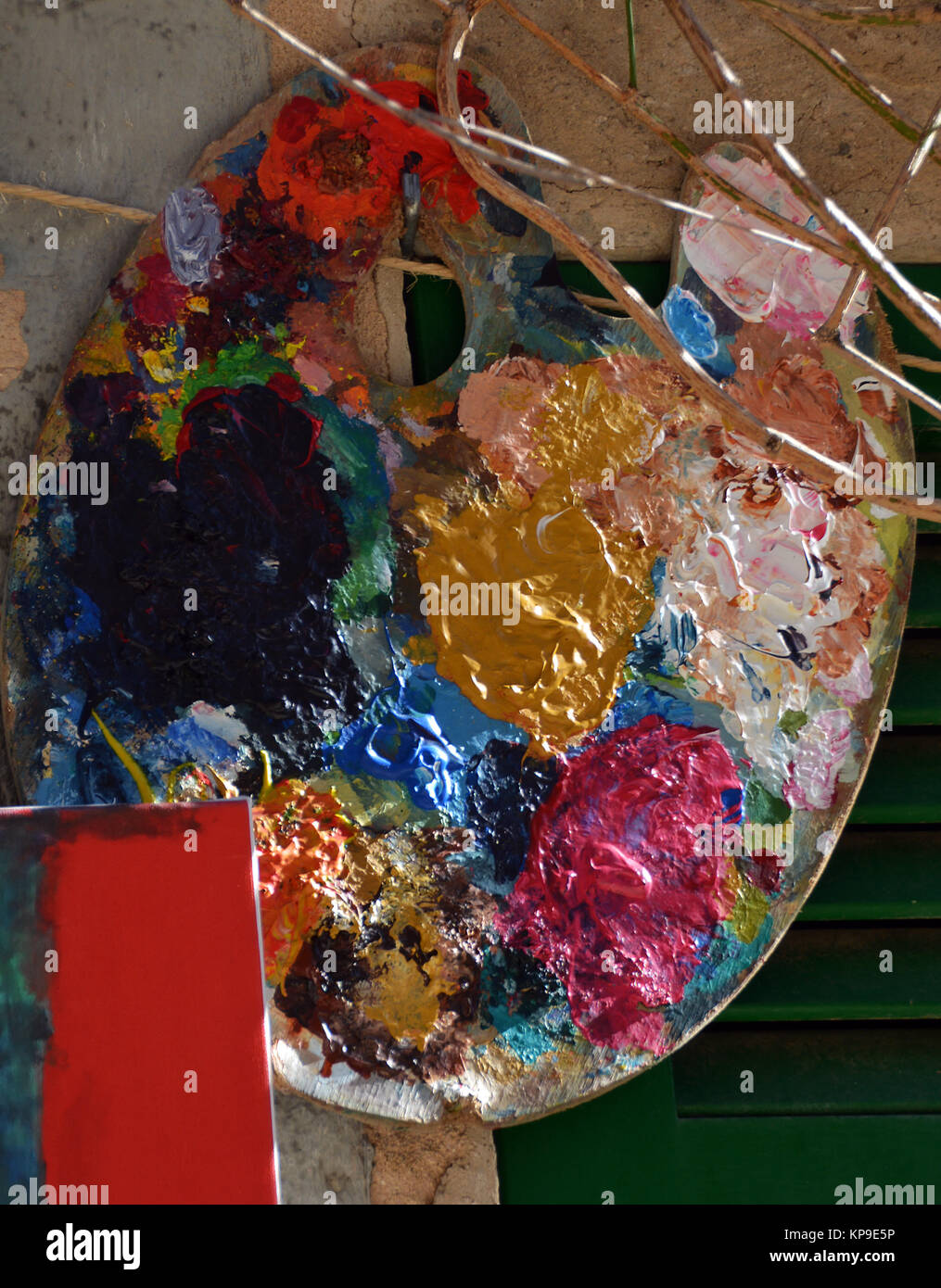 An artist's color mix palette Stock Photo - Alamy