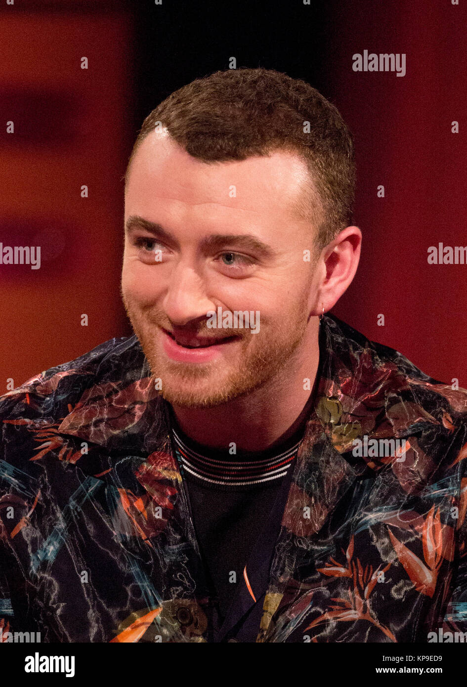 Sam Smith during filming of the Graham Norton Show at The London ...