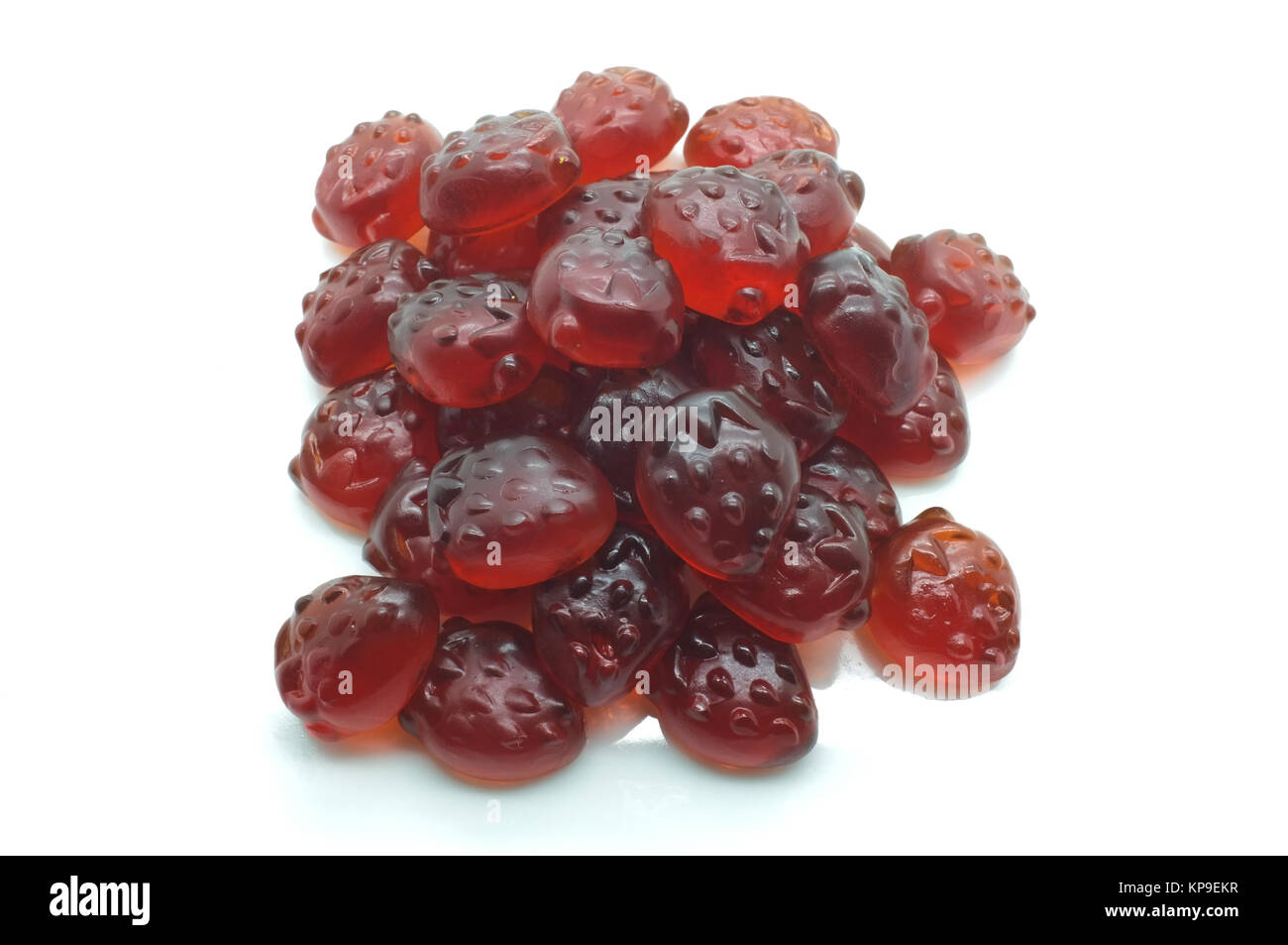 Heap of gummi red strawberry jelly Stock Photo - Alamy