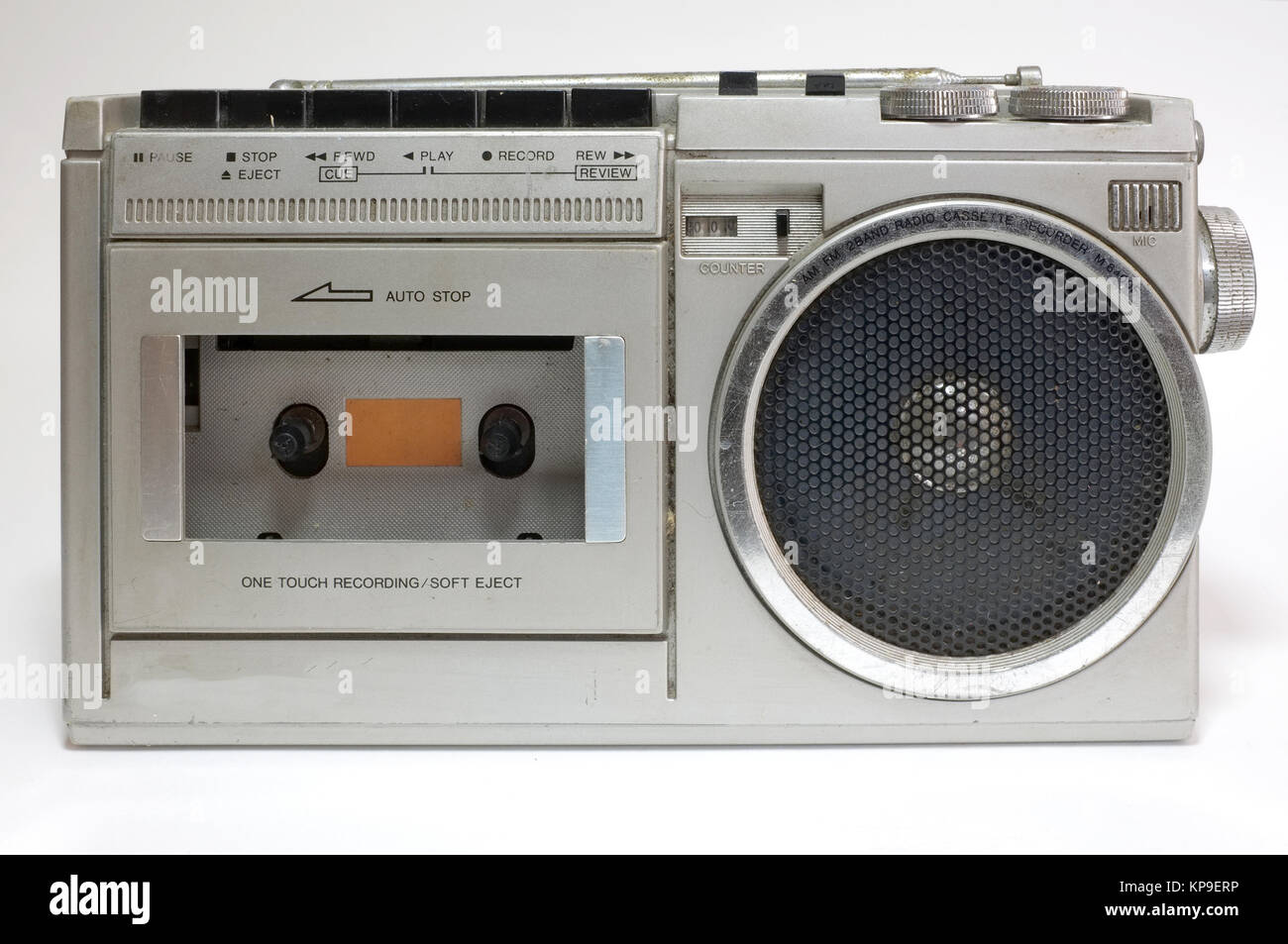 Retro blaster cassette tape recorder isolated on white background Stock ...