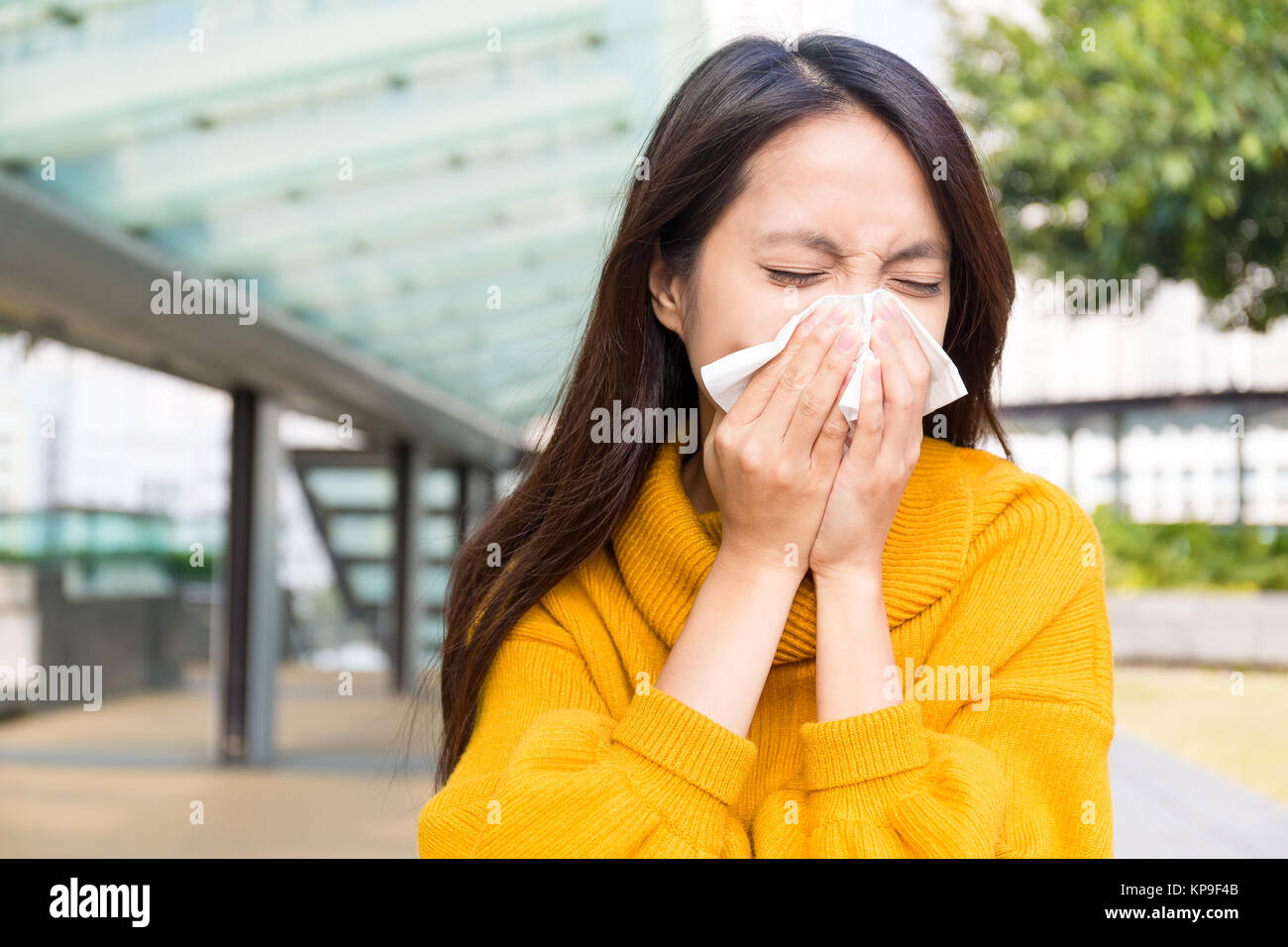 Young Woman feeling unwell Stock Photo - Alamy