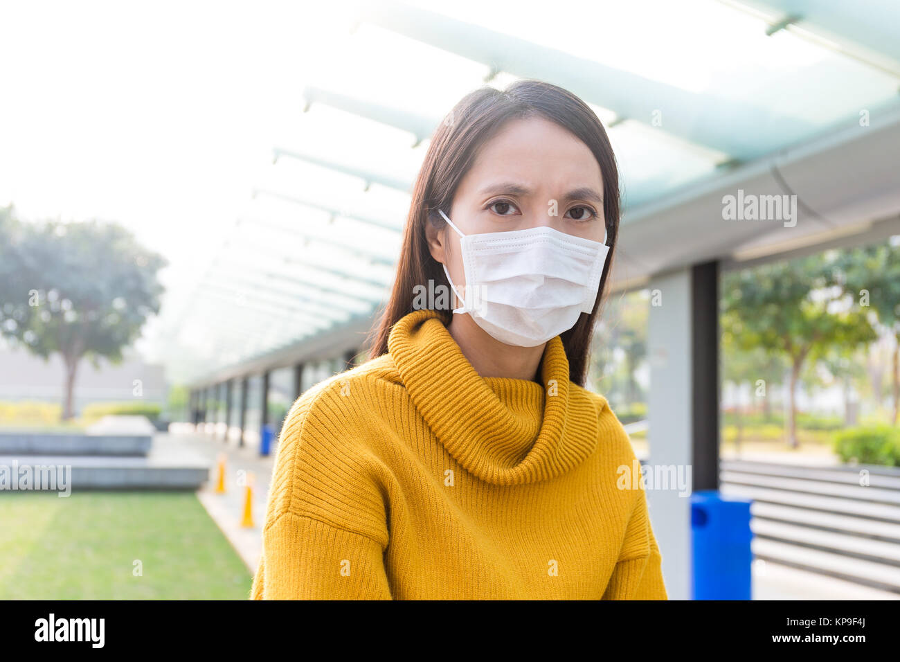 Asian Woman wearing mask for protection Stock Photo - Alamy