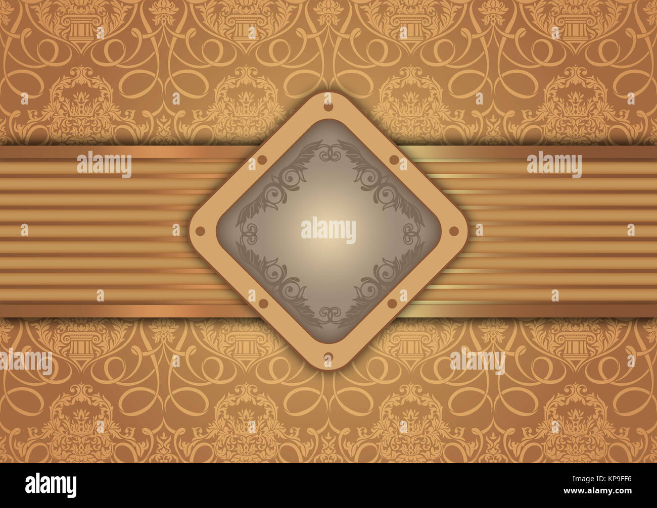 Decorative background with old-fashioned european patterns and frame ...