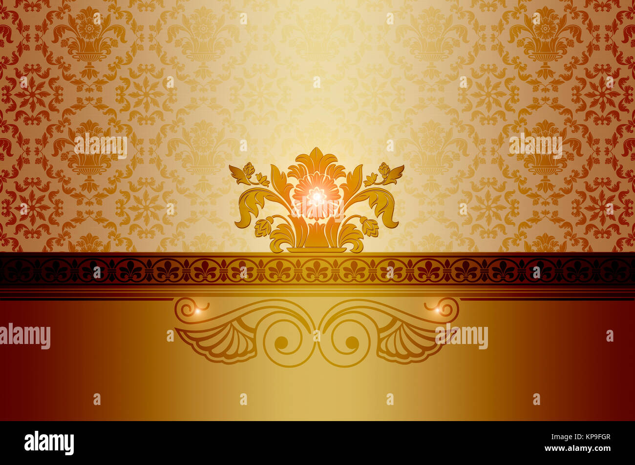 Decorative background with vintage european patterns and copy space for ...