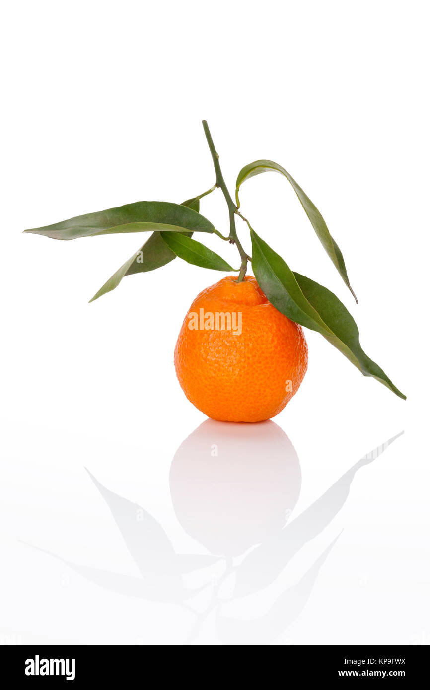 One tangerine isolated on white background. Healthy tropical fruit ...