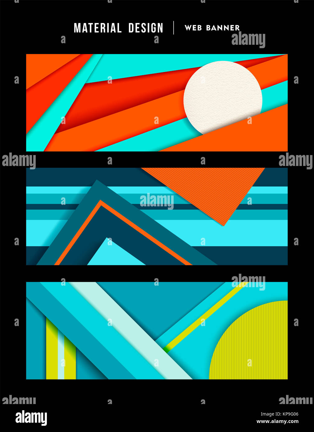 Material design abstract web banner set Stock Photo - Alamy