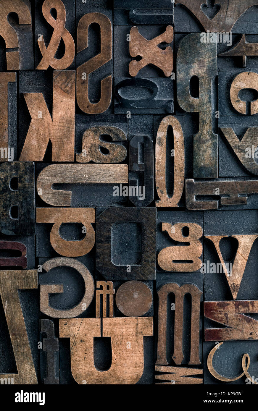 Many numbers letter press hi-res stock photography and images - Alamy