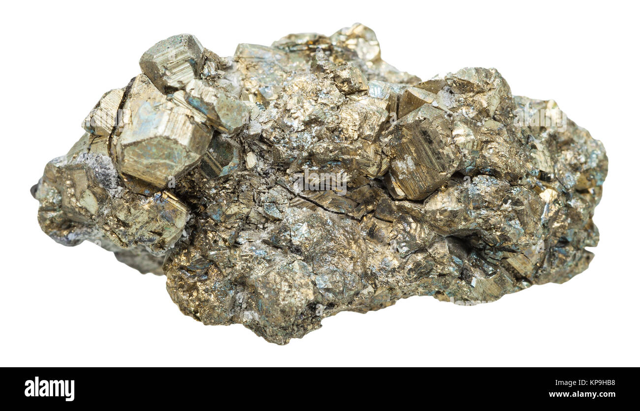 cristals of pyrite mineral stone isolated on white Stock Photo - Alamy